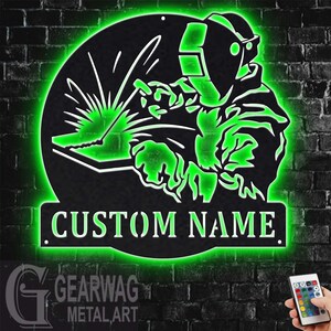 Custom Welder Metal Sign With LED Lights: Personalized Name Decor - Etsy
