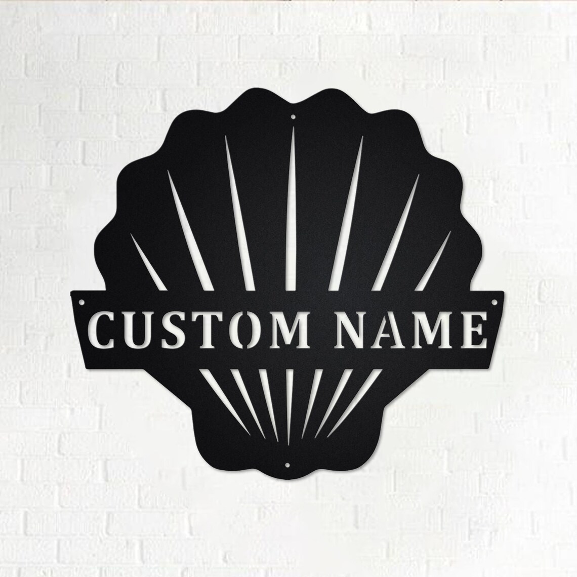 Custom Seashell Metal Wall Art Personalized Seashell Name | Etsy