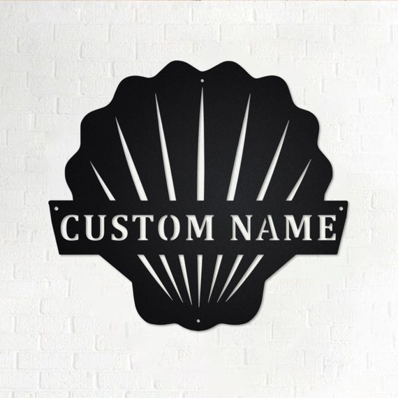 Custom Seashell Metal Wall Art Personalized Seashell Name | Etsy