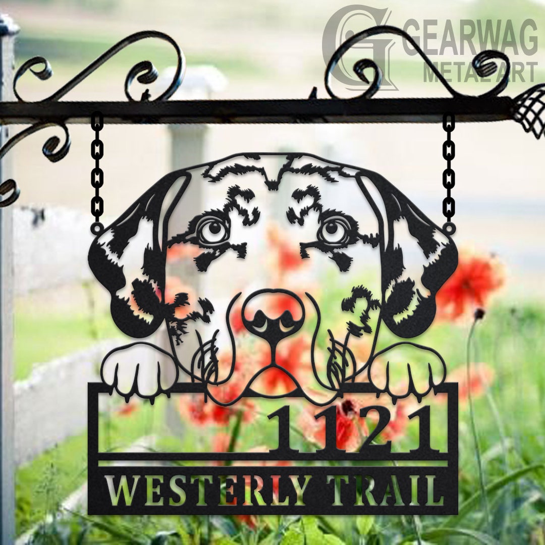 Personalized Catahoula Leopard Dog Metal Address Sign House Number ...