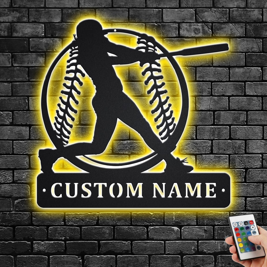 Custom Softball Player Metal LED Sign: Personalized Room Decor - Etsy