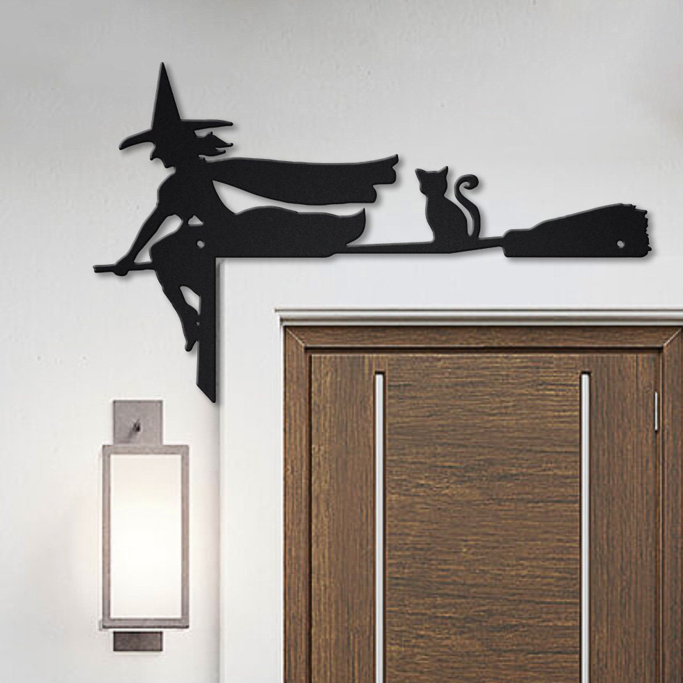Halloween Witch Door Corner Metal Sign Witch Metal Wall Art | Etsy