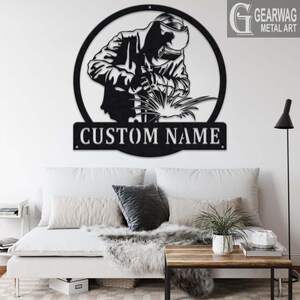 Custom Welder Metal Sign With LED Light: Personalized Name Decor - Etsy
