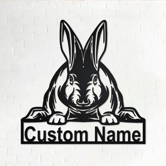 Custom Rabbit Metal Wall Art Personalized Rabbit Name Sign | Etsy