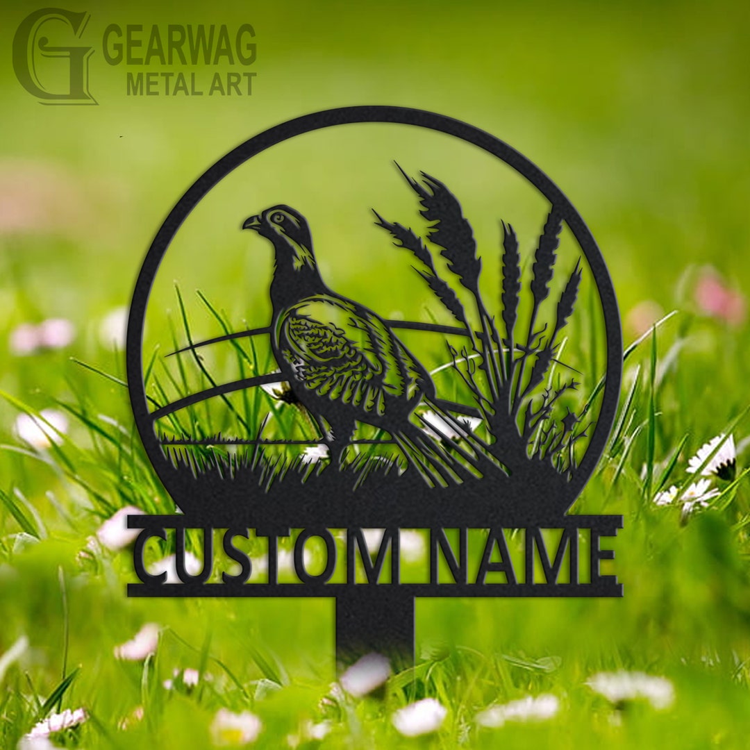 Personalized Pheasant Garden Sign, Metal Yard Art, Custom Pheasant ...