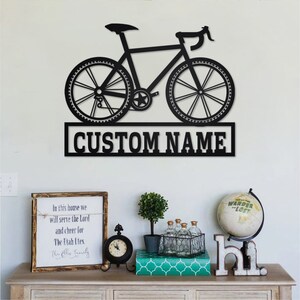 Personalized Bicycle Metal Sign | Bicycle Metal Wall Art | Bicycle ...