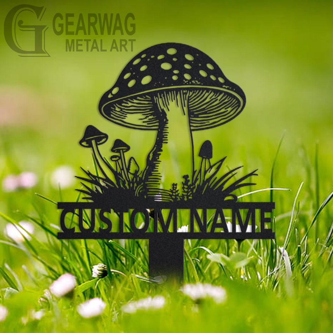 Personalized Mushroom Garden Metal Sign: Custom Outdoor Decor - Etsy