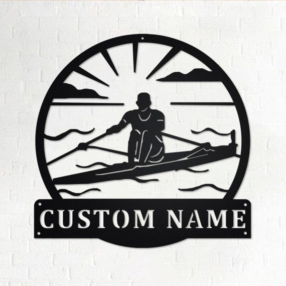 Custom Sculling Metal Wall Art Personalized Sculling Name | Etsy