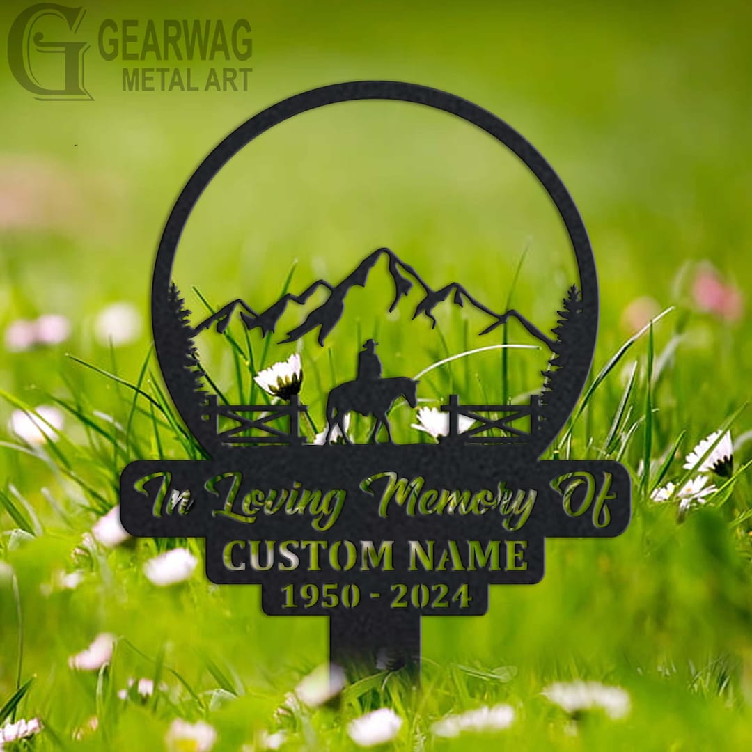 Custom Horses Memorial Stake: Metal Outdoor Grave Marker - Etsy