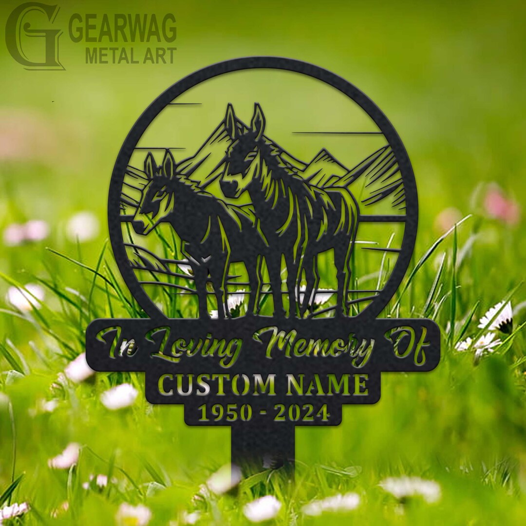 Custom Donkey Memorial Stake, Metal Stake, Outdoor Decor, in Loving ...