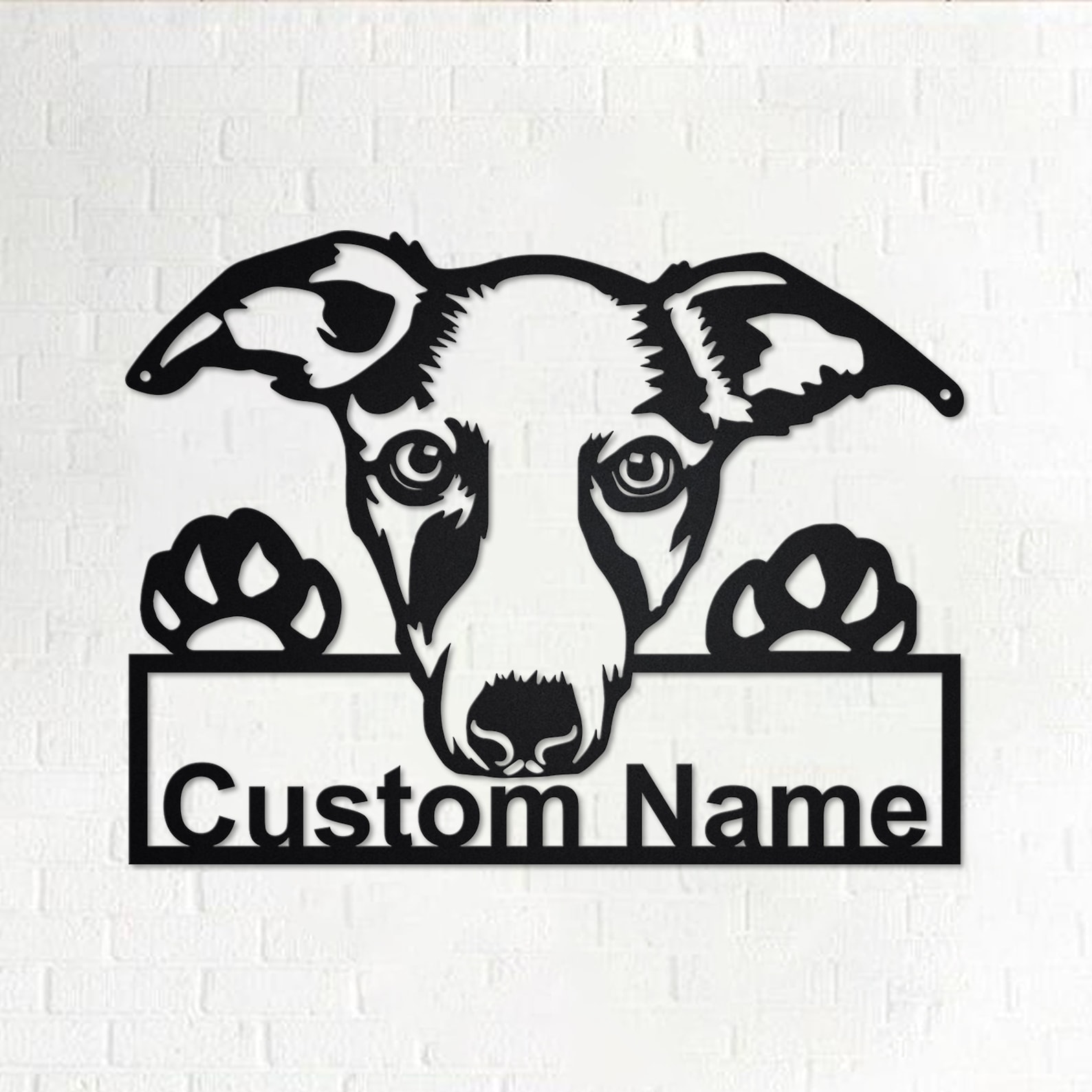 Custom Whippet Dog Metal Wall Art: Personalized Name Sign - Etsy