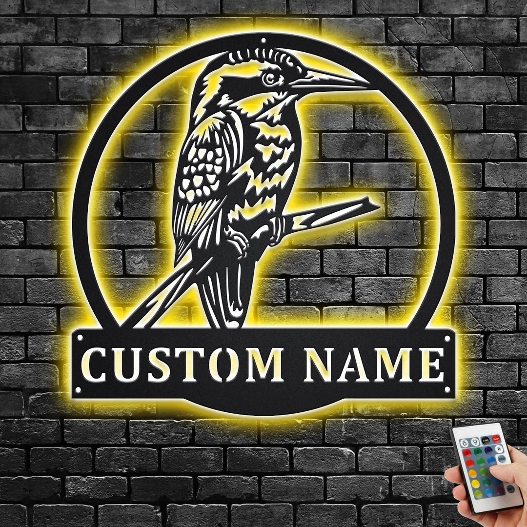Custom Exotic Bird Metal Wall Art With LED Light, Personalized Exotic ...