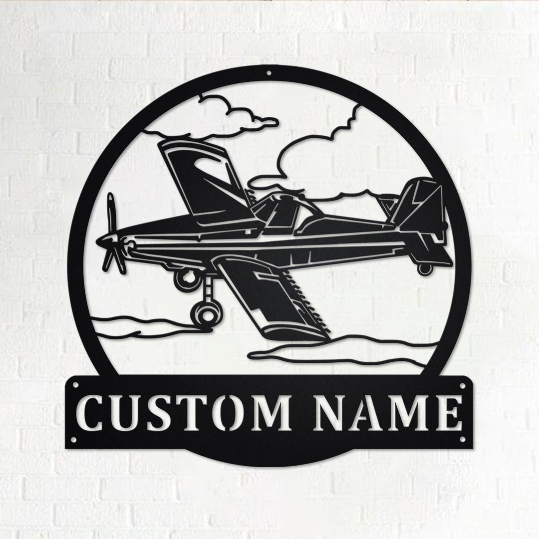 Custom Crop Duster Metal Wall Art, Personalized Pilot Name Sign ...