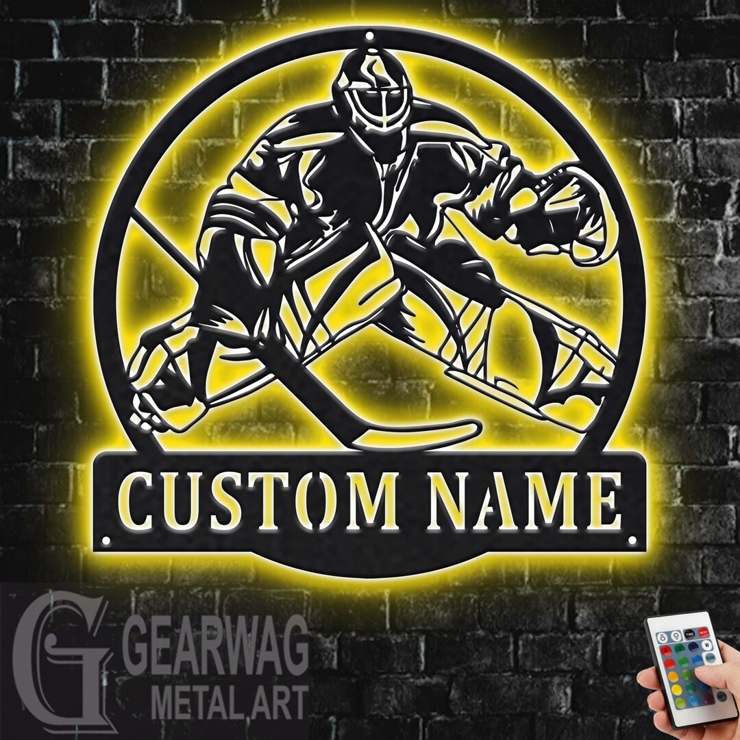 Custom Hockey Goalie Metal Sign With LED Light - Etsy