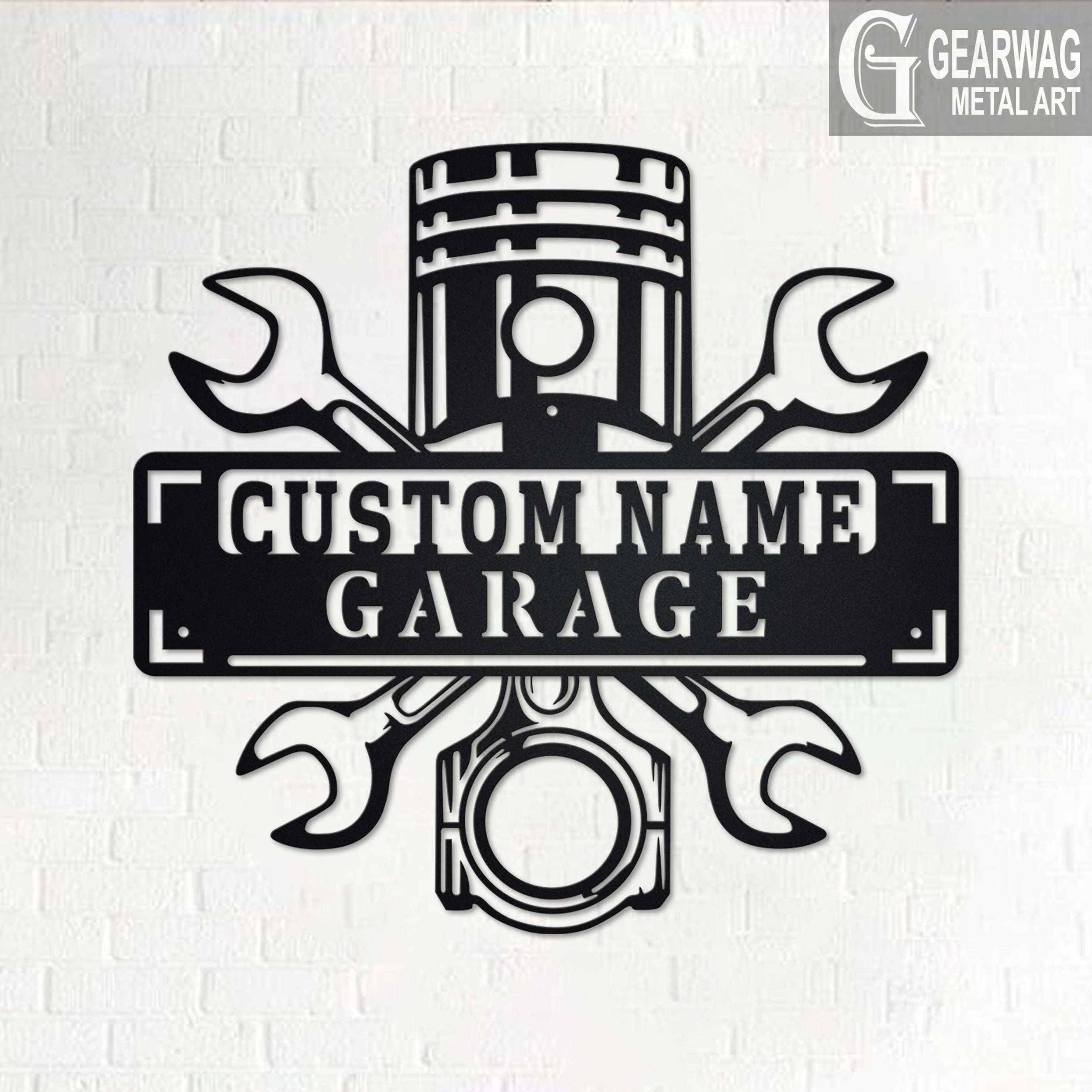 Custom Garage Name Metal Sign With LED Lights: Personalized Mechanic ...