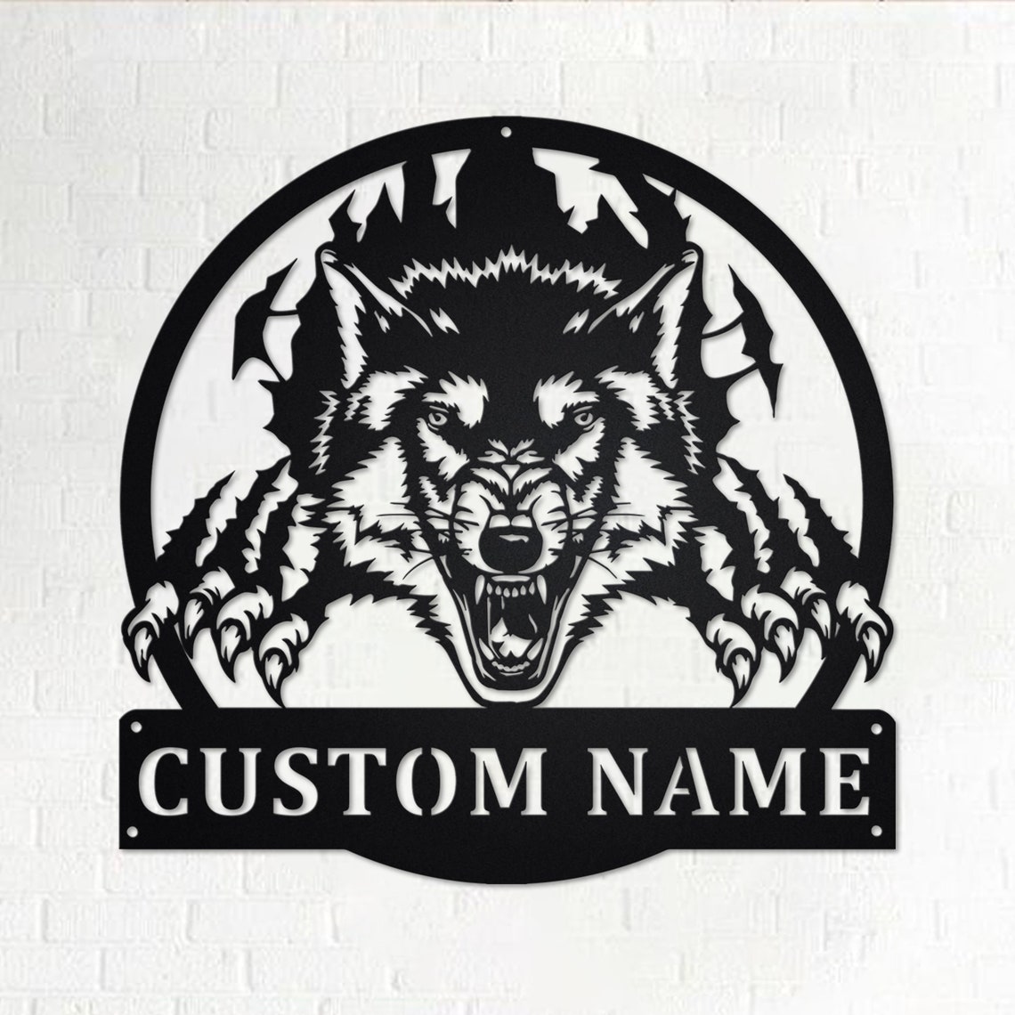 Custom Wolf Claws Scratch Metal Wall Art With LED Light - Etsy