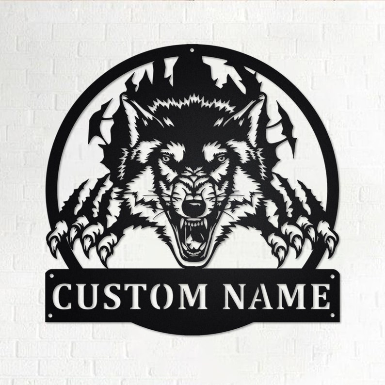 Custom Wolf Claws Scratch Metal Wall Art With LED Light - Etsy