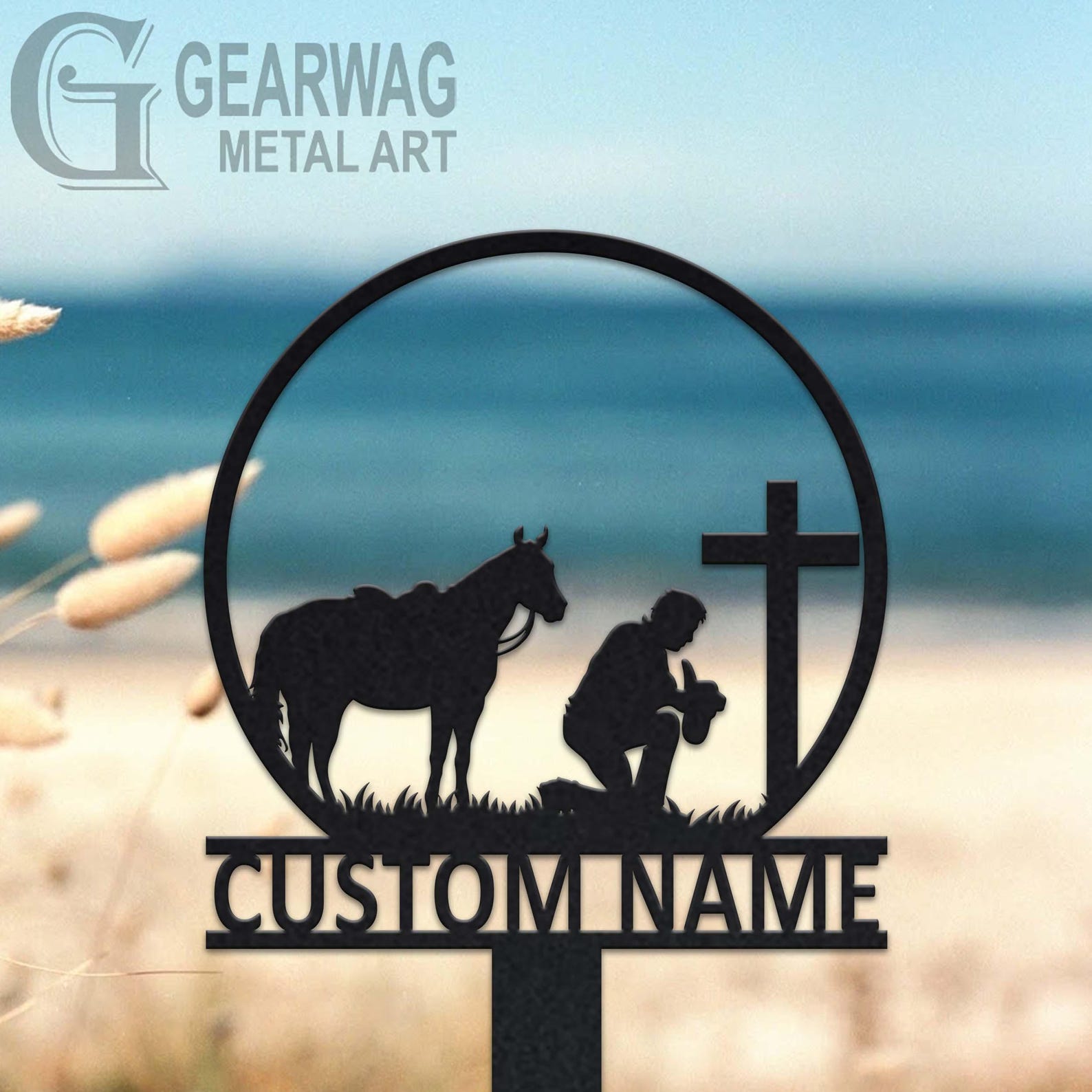 Personalized Cowboy Metal Garden Sign: Custom Memorial Yard Art - Etsy
