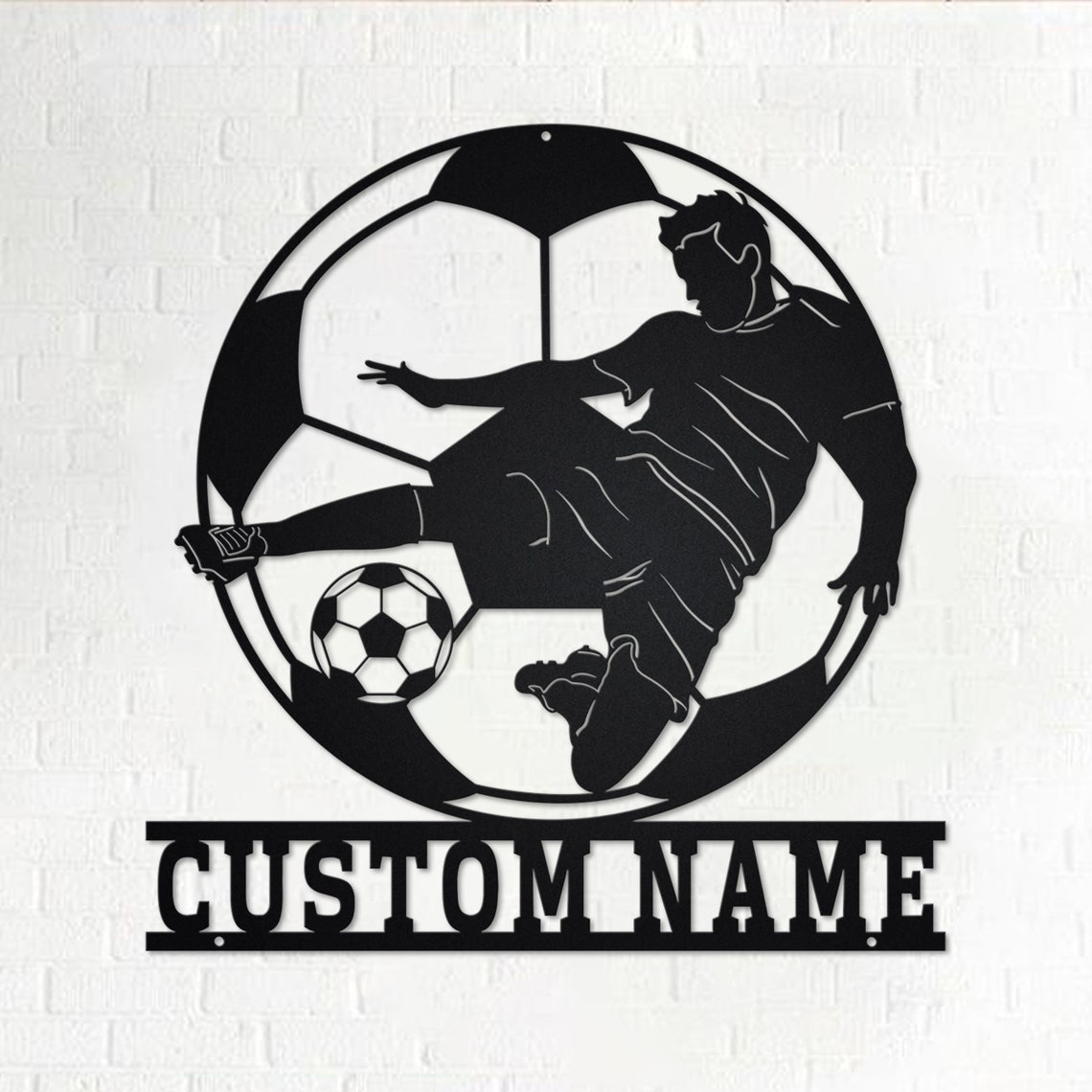 Custom Soccer Metal Wall Art With LED Light: Personalized Name Sign - Etsy