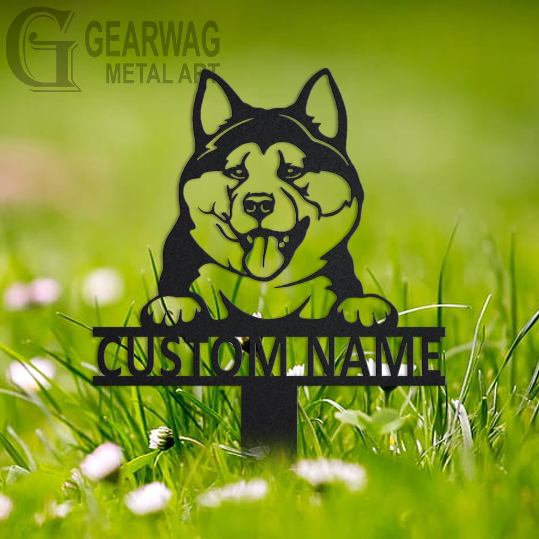 Personalized Akita Inu Dog Metal Garden Sign - Custom Pet Memorial - Etsy