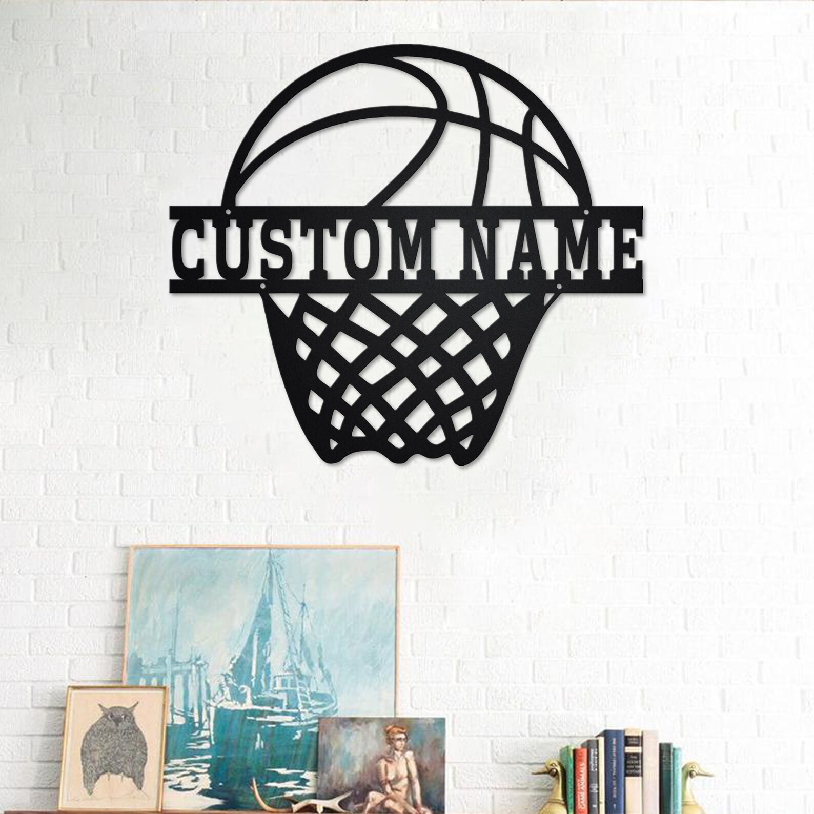 Personalized Basketball Metal Sign With LED Light Basketball - Etsy