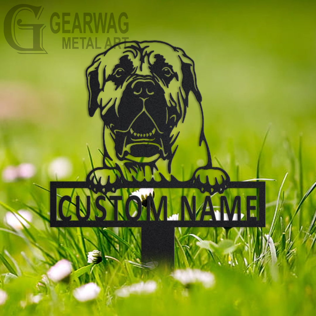 Personalized Boerboel Dog Garden Metal Yard Sign, Custom Boerboel Dog ...