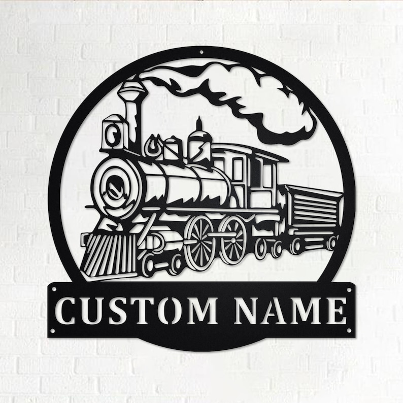 Custom Train Metal Wall Art With LED Light Personalized Train - Etsy