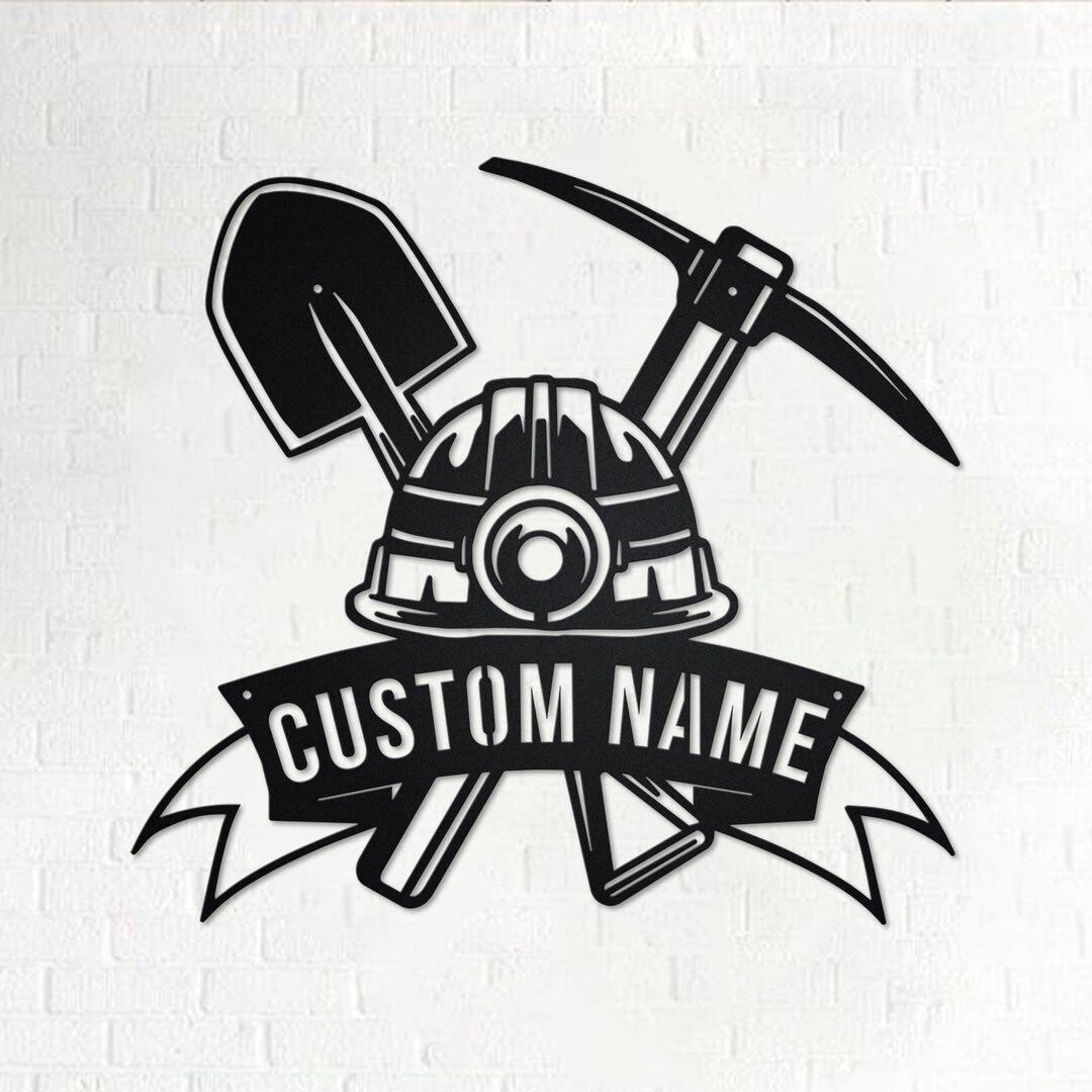 Custom Mining Tools Metal Wall Art, Personalized Miner Name Sign ...