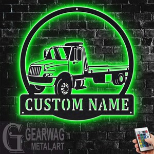 Custom Tow Truck Metal Sign With LED Lights: Personalized Room Decor - Etsy