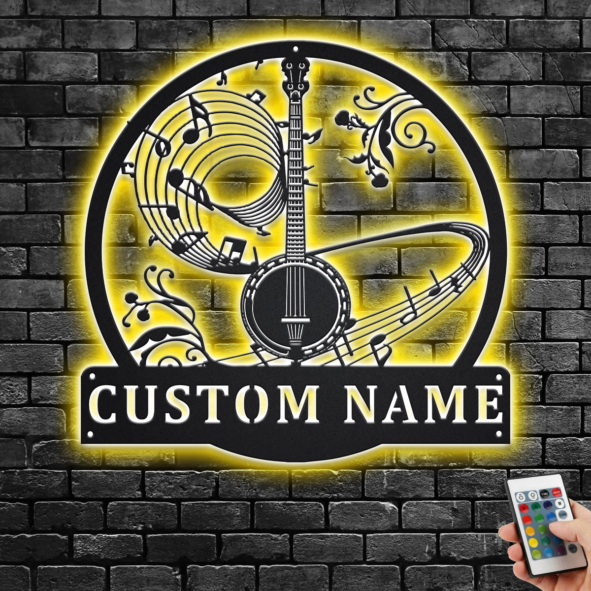 Custom Banjo Metal Wall Art With LED Light Personalized Banjo - Etsy