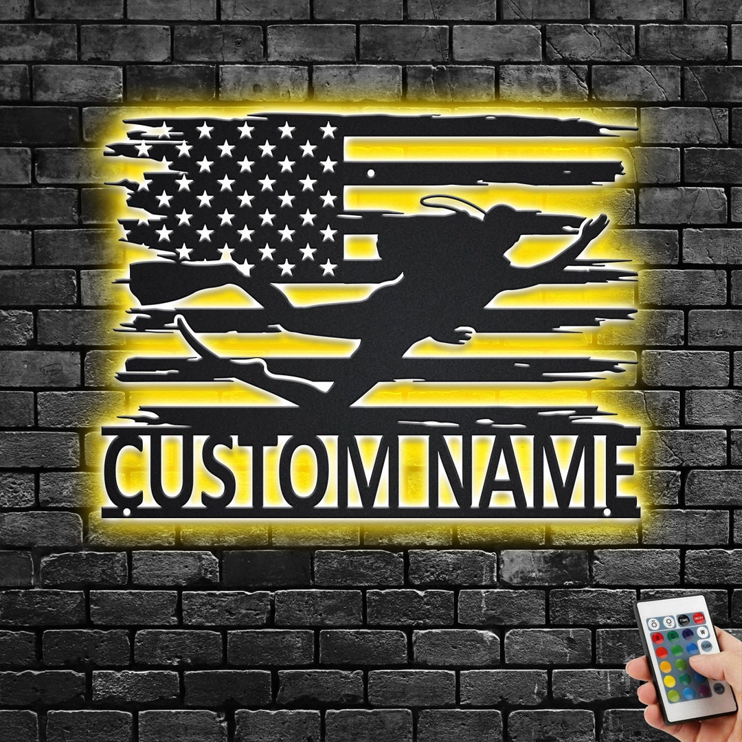 Custom Scuba Diver Metal Wall Art With LED: Personalized Name Sign - Etsy