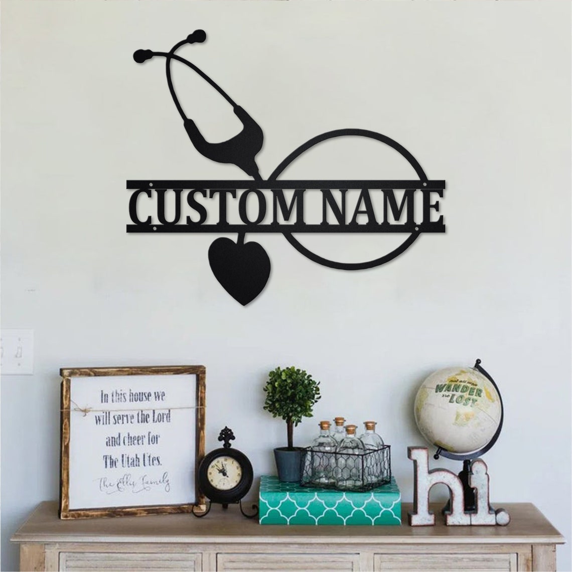 Custom Nurse Metal Wall Art Personalized Medical Name Sign - Etsy