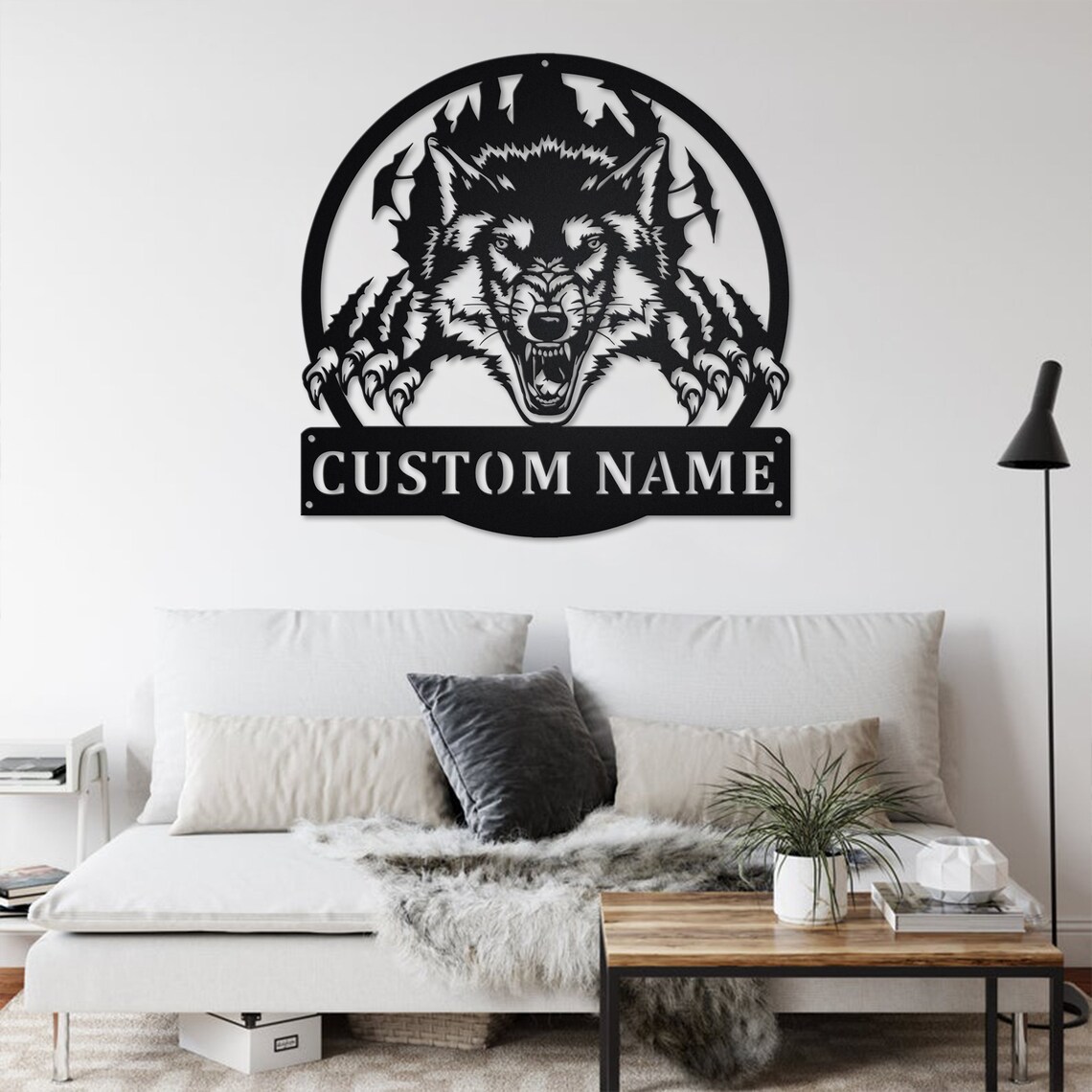 Custom Wolf Claws Scratch Metal Wall Art With LED Light - Etsy