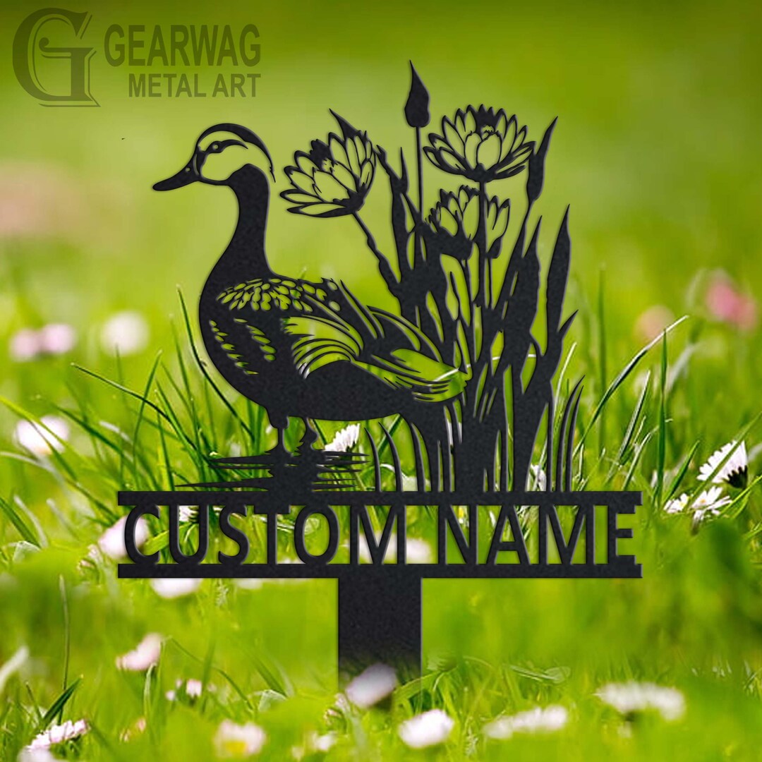 Personalized Metal Duck Garden Sign: Custom Yard Art - Etsy