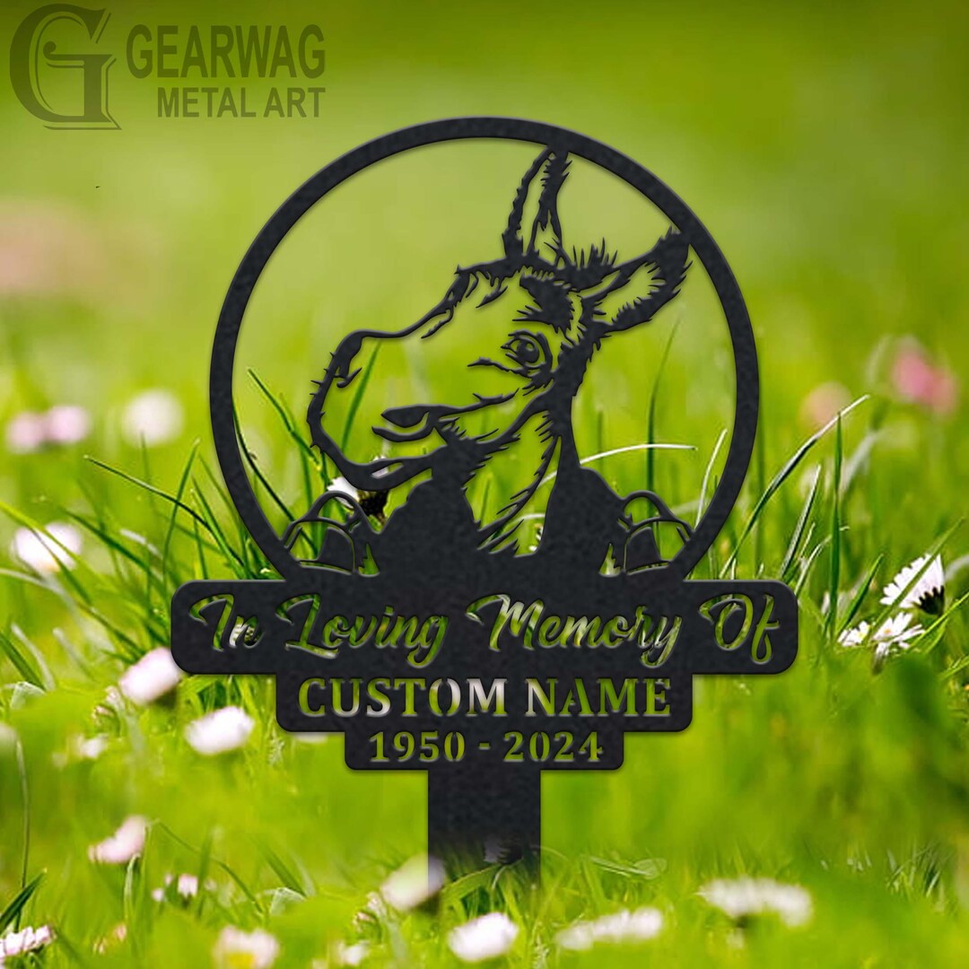 Custom Donkey Memorial Stake, Metal Stake, Outdoor Decor, in Loving ...