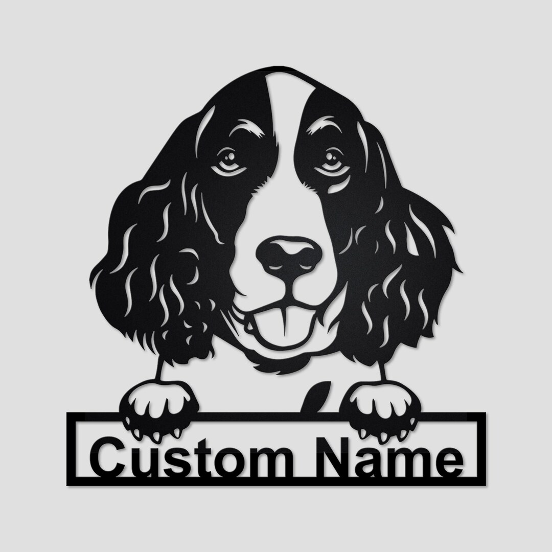 Personalized English Springer Spaniel Metal Wall Art: Custom Dog Sign ...