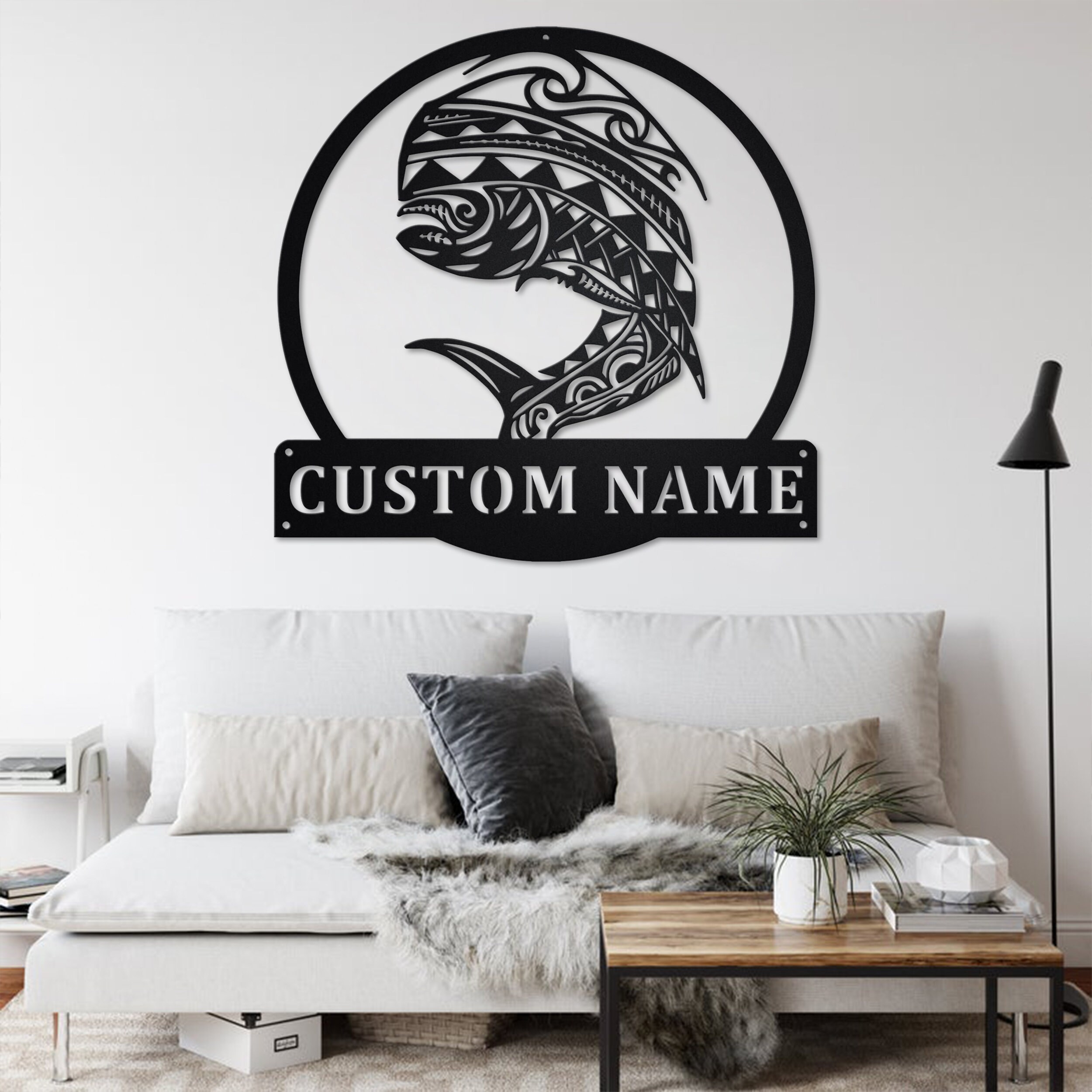 Custom Tribal Mahi Mahi Fish Metal Wall Art Personalized Mahi - Etsy