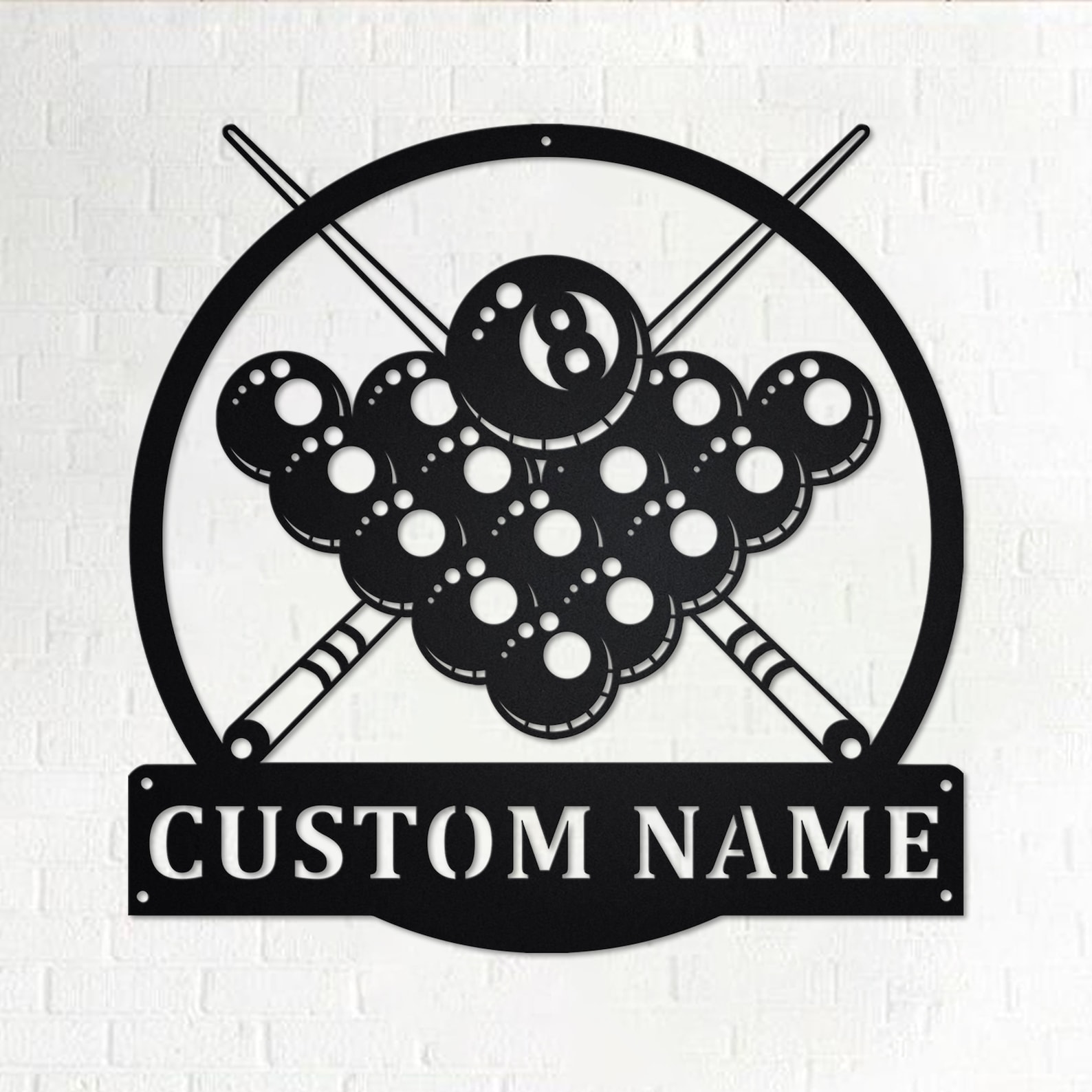 Custom Billiards Metal Wall Art With LED Light Personalized - Etsy
