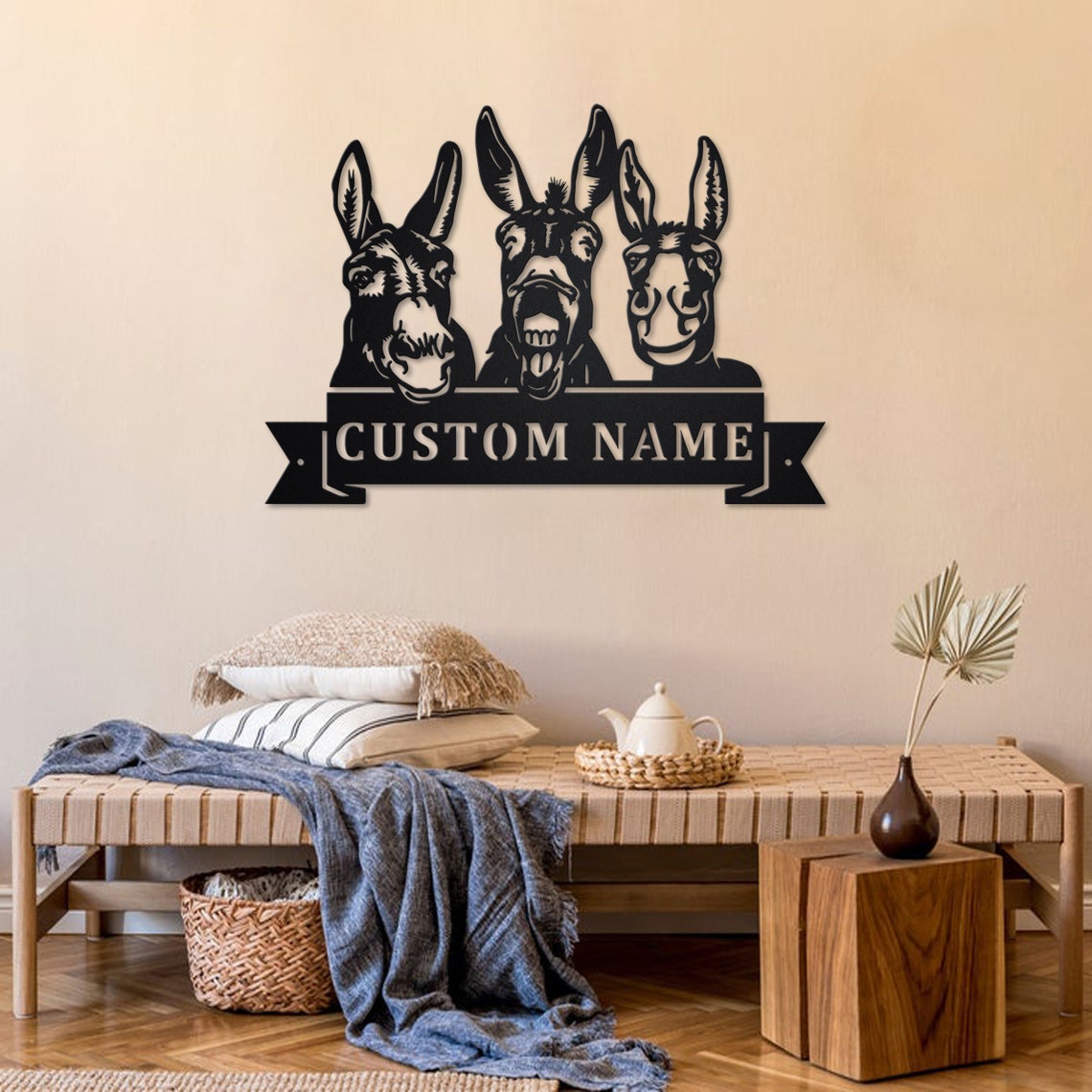 Personalized Donkey Metal Sign: Custom Powder Coated Wall Art - Etsy