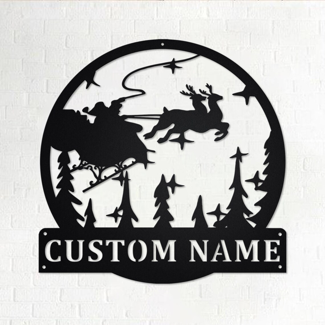 Custom Christmas Scene Metal Wall Art Personalized Christmas - Etsy