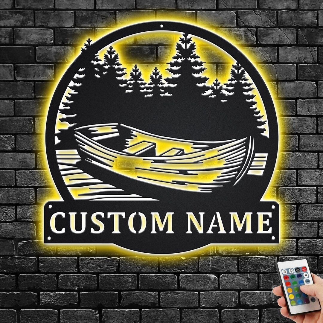 Custom Kayak Metal Wall Art With LED Lights: Personalized Home Decor - Etsy