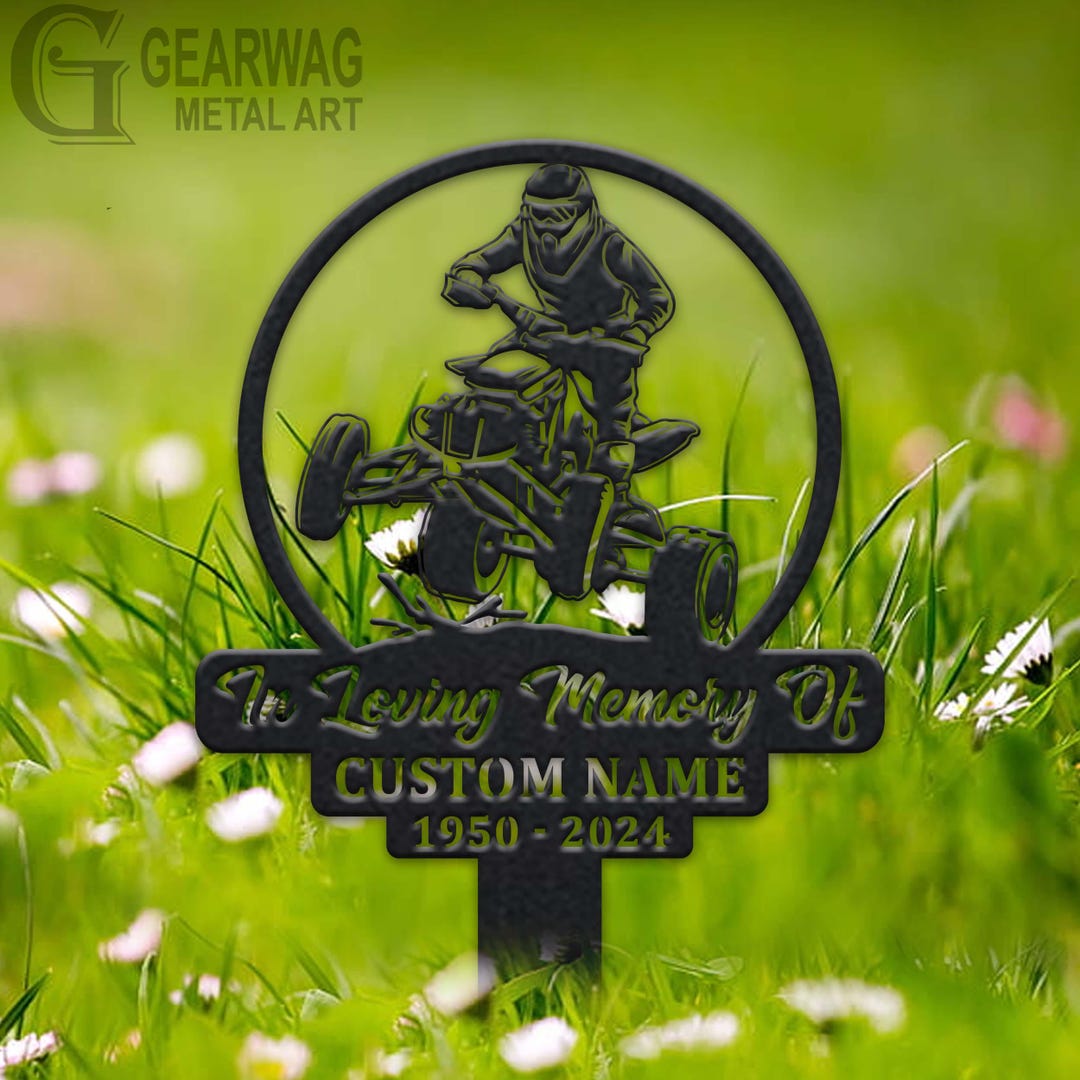 Custom ATV Rider Memorial Stake: Metal Sympathy Sign - Etsy