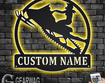 Personalized Snowmobiler Metal Wall Art Laser Cut Snowmobile - Etsy