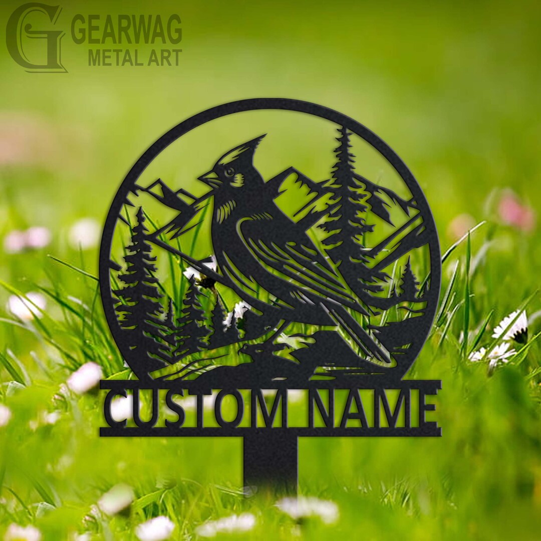 Personalized Black Crow Garden Sign, Metal Yard Art, Custom Raven Bird ...