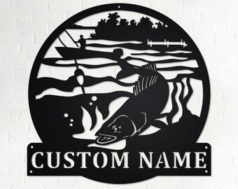Welcome Fishing Custom Metal Name Sign - Etsy