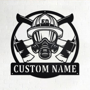 Custom Fire Department Metal Wall Art With LED Light, Personalized ...