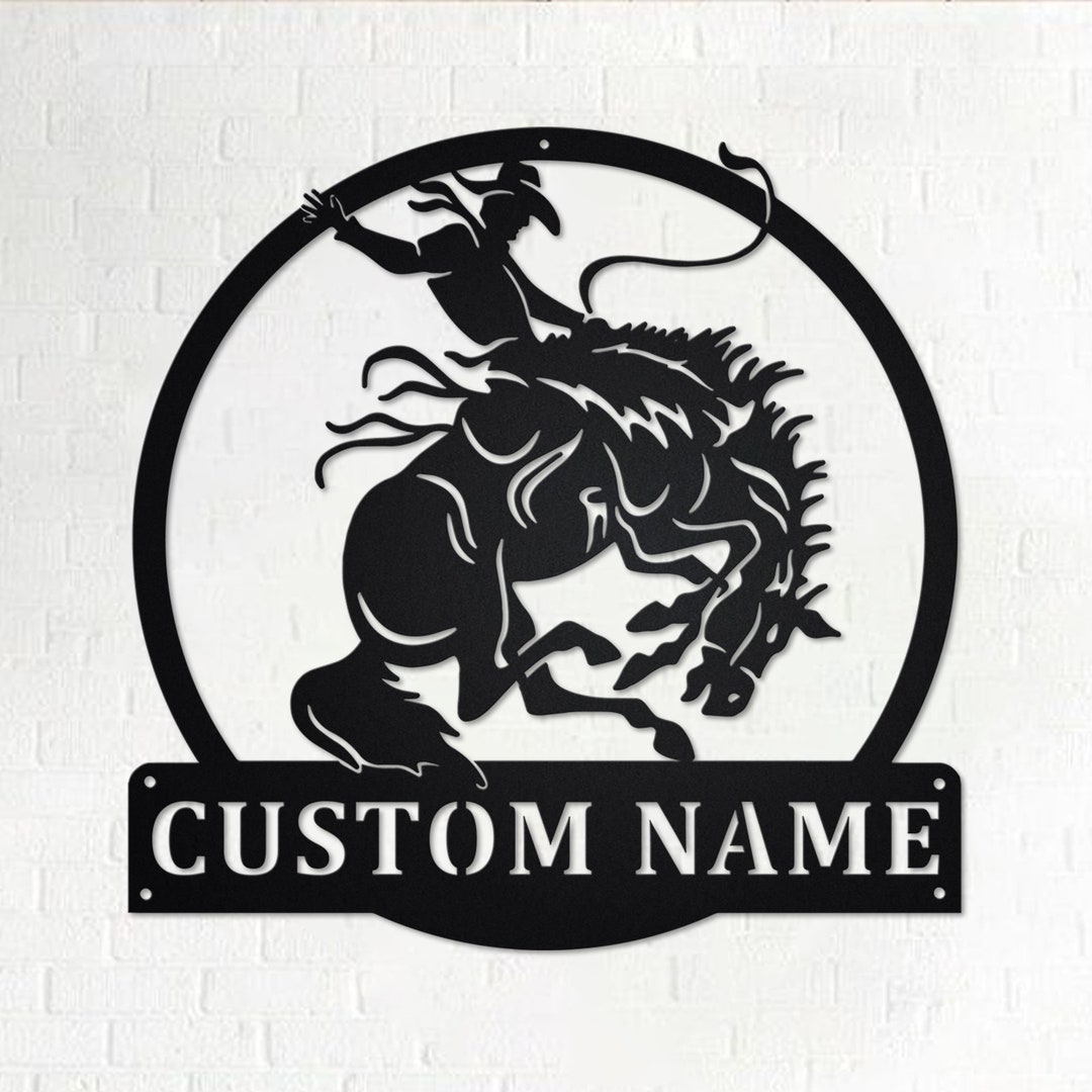 Custom Rodeo Metal Wall Art: Personalized Name Sign - Etsy