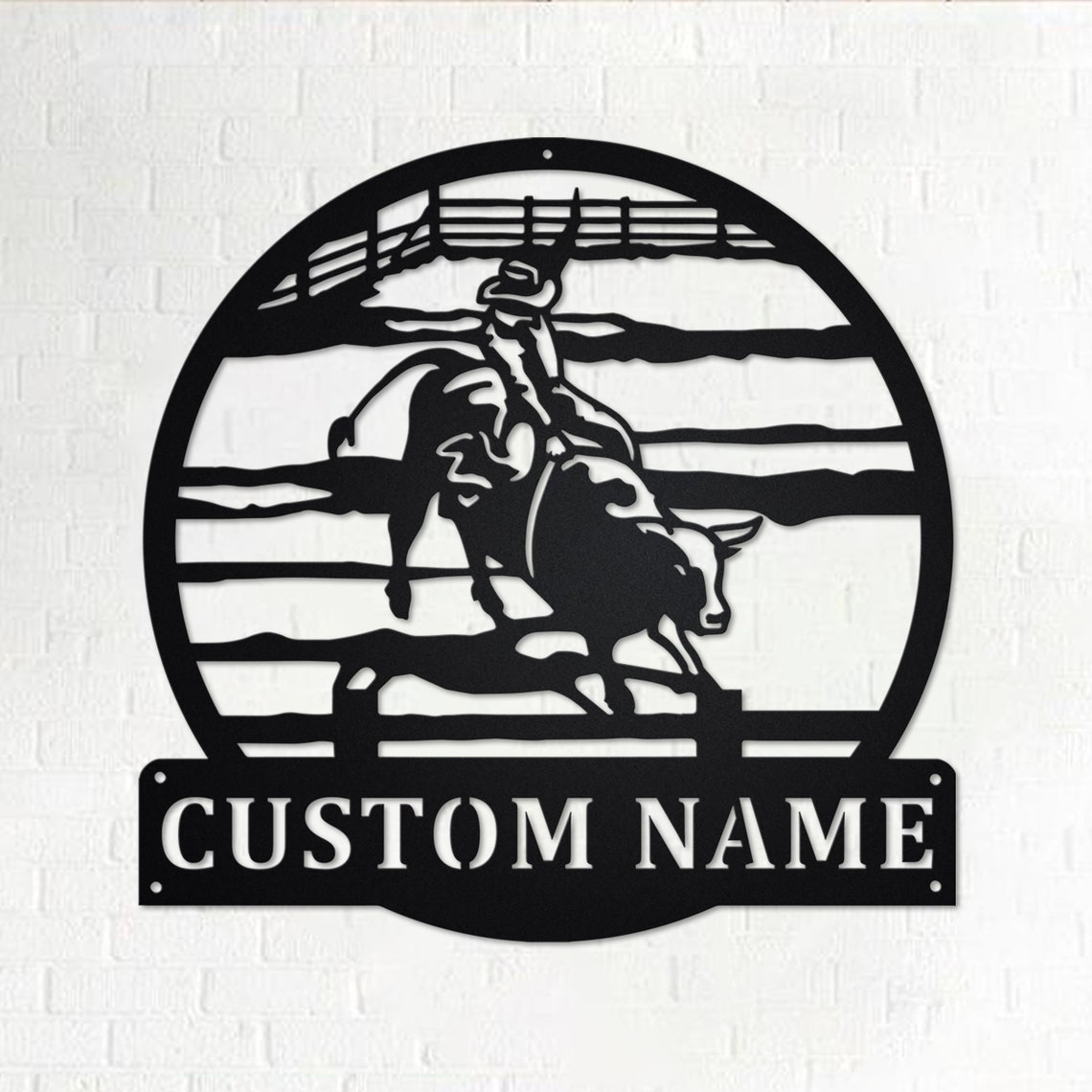 Custom Bull Rider Metal Wall Art Personalized Bull Rider Name - Etsy
