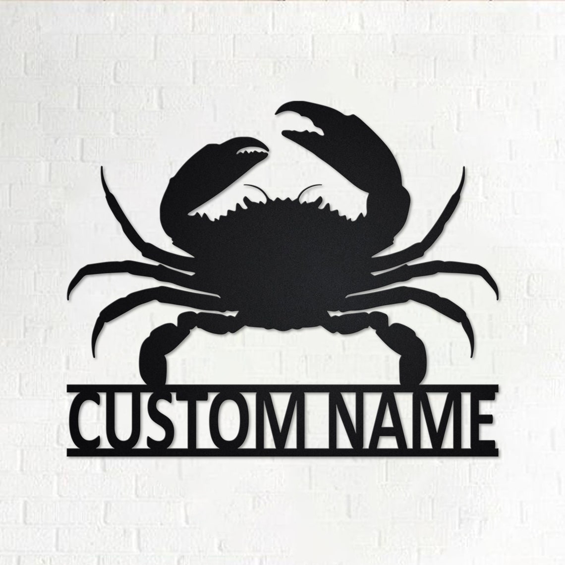 Custom Crab Metal Wall Art With LED: Personalized Name Sign - Etsy