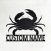 Custom Crab Metal Wall Art With LED: Personalized Name Sign - Etsy
